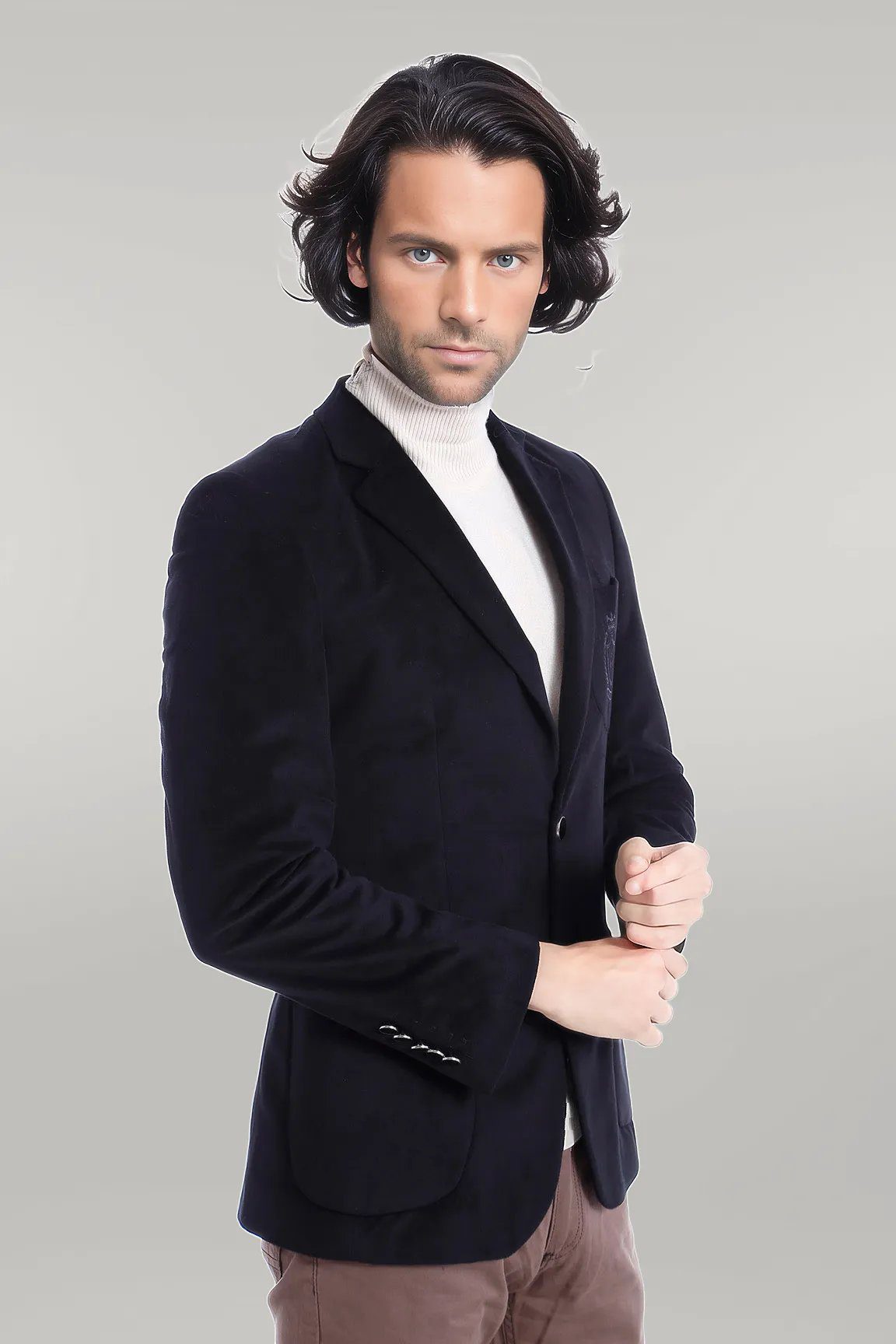 Bag Pocket Rigging Velvet Black Jacket