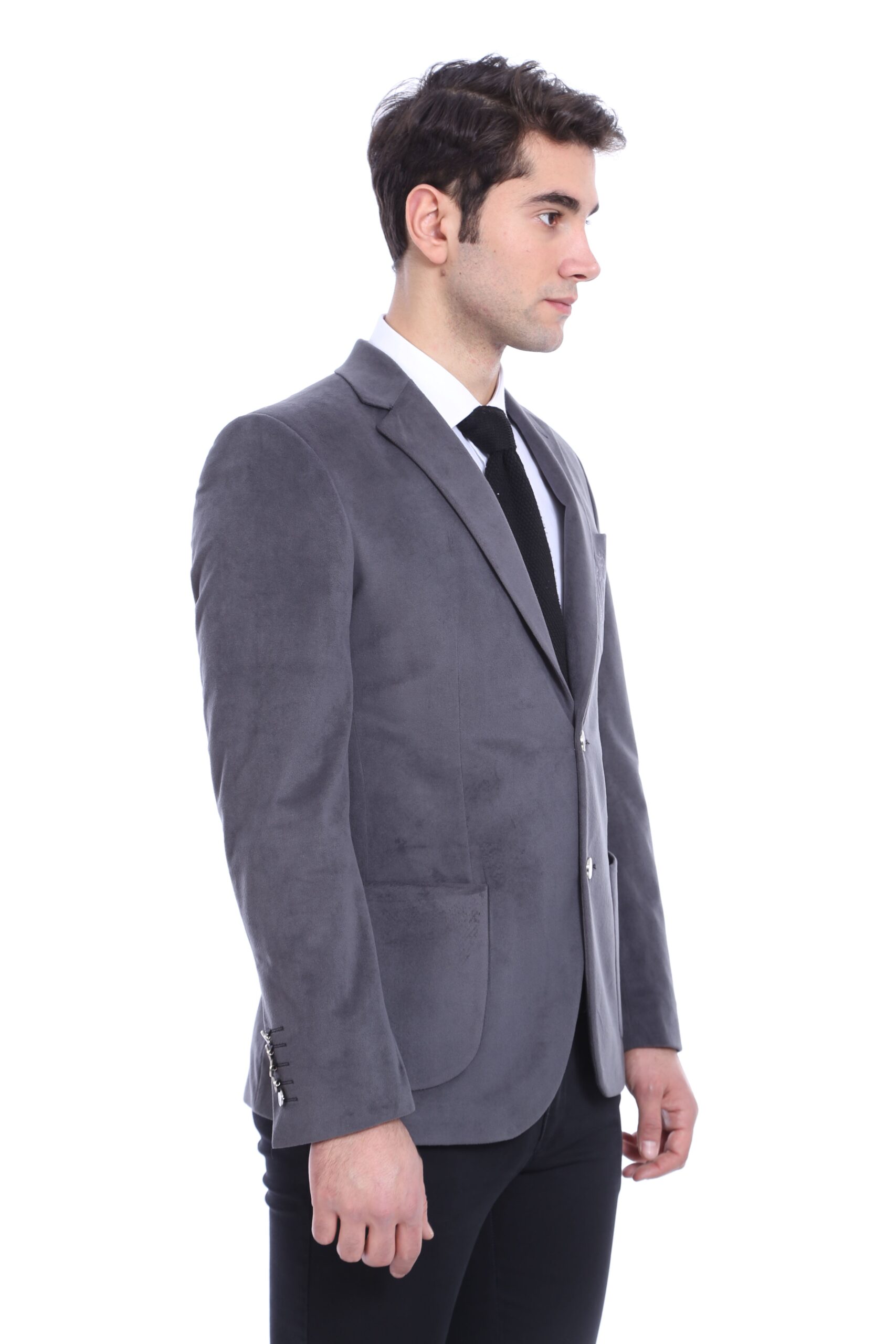 Bag Pocket Rigging Velvet Grey Jacket