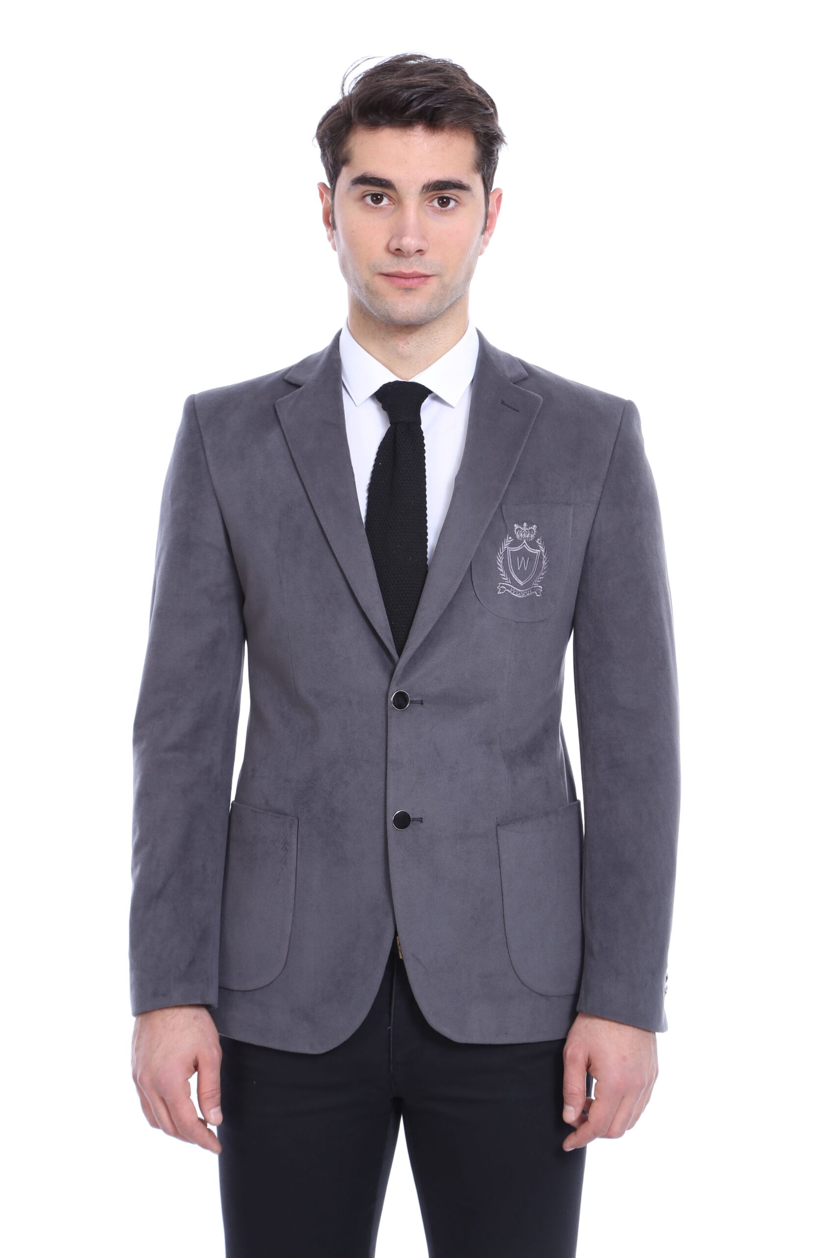 Bag Pocket Rigging Velvet Grey Jacket