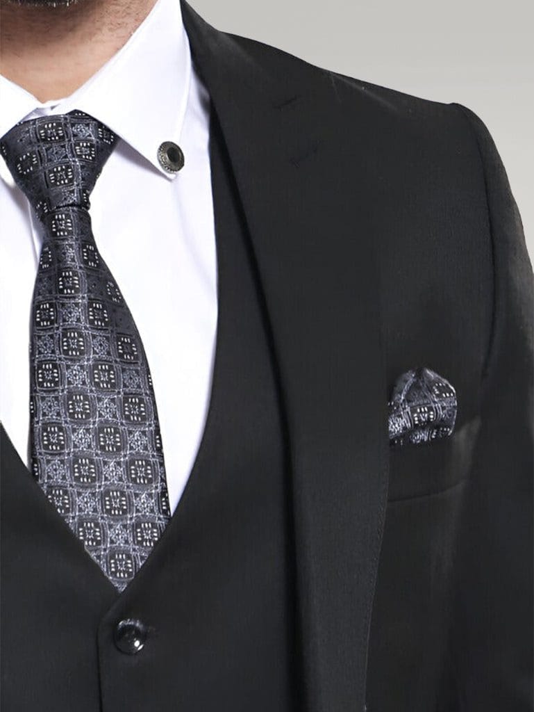 Black Blazer Vest Set
