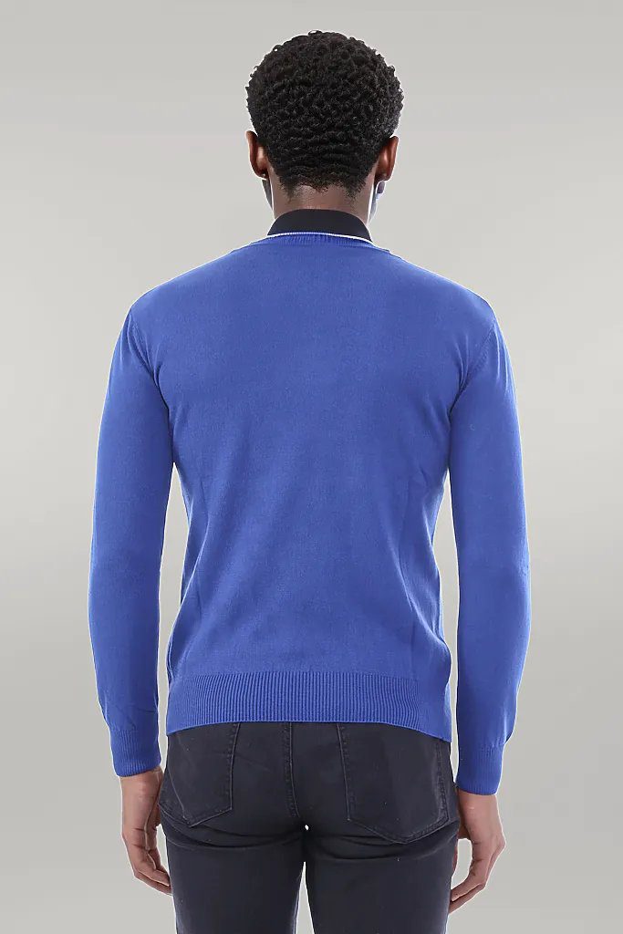 Circle Collar Indigo Color Sweater
