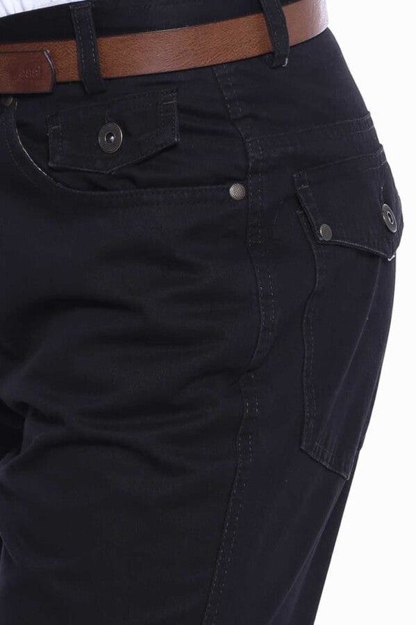 Covered Pocket Suede Pants