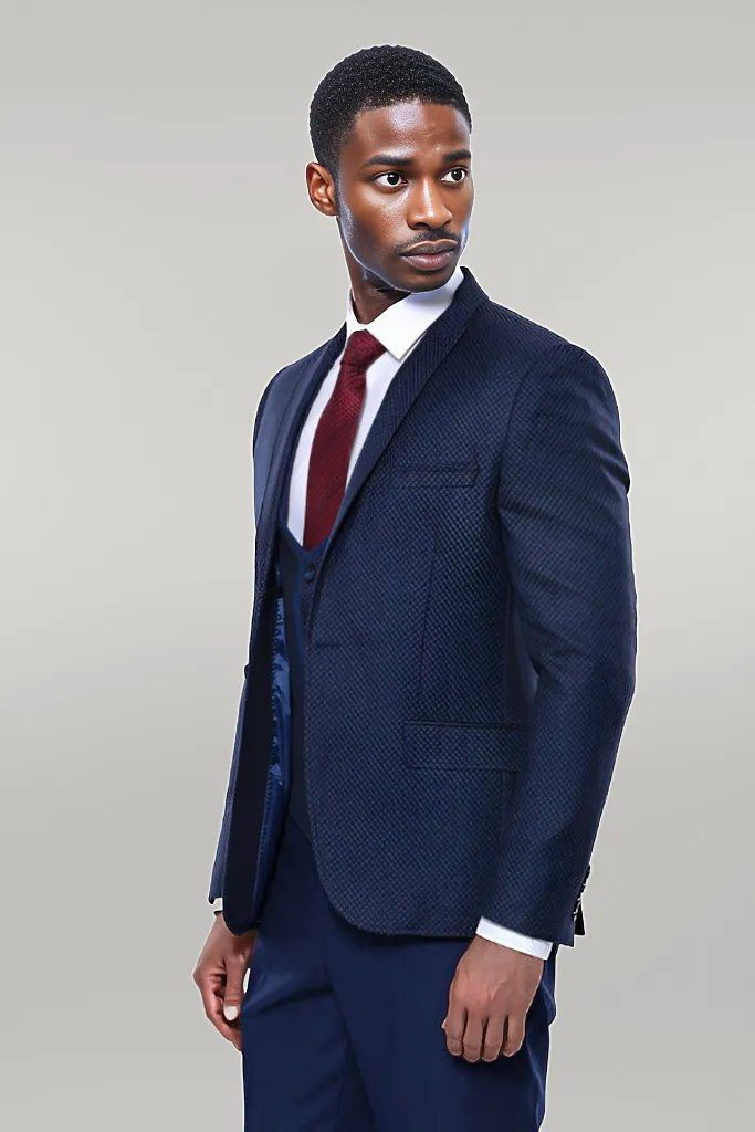 Dot-Patterned Vested Suit