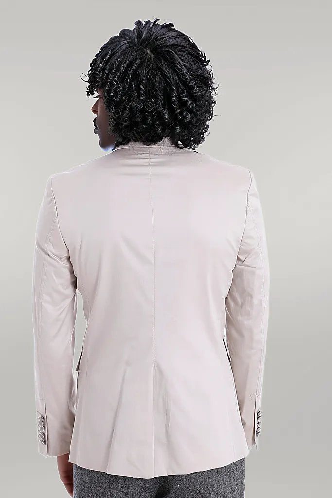 Double Buttons Bag Pocket Shoulder Piece Cream Jacket