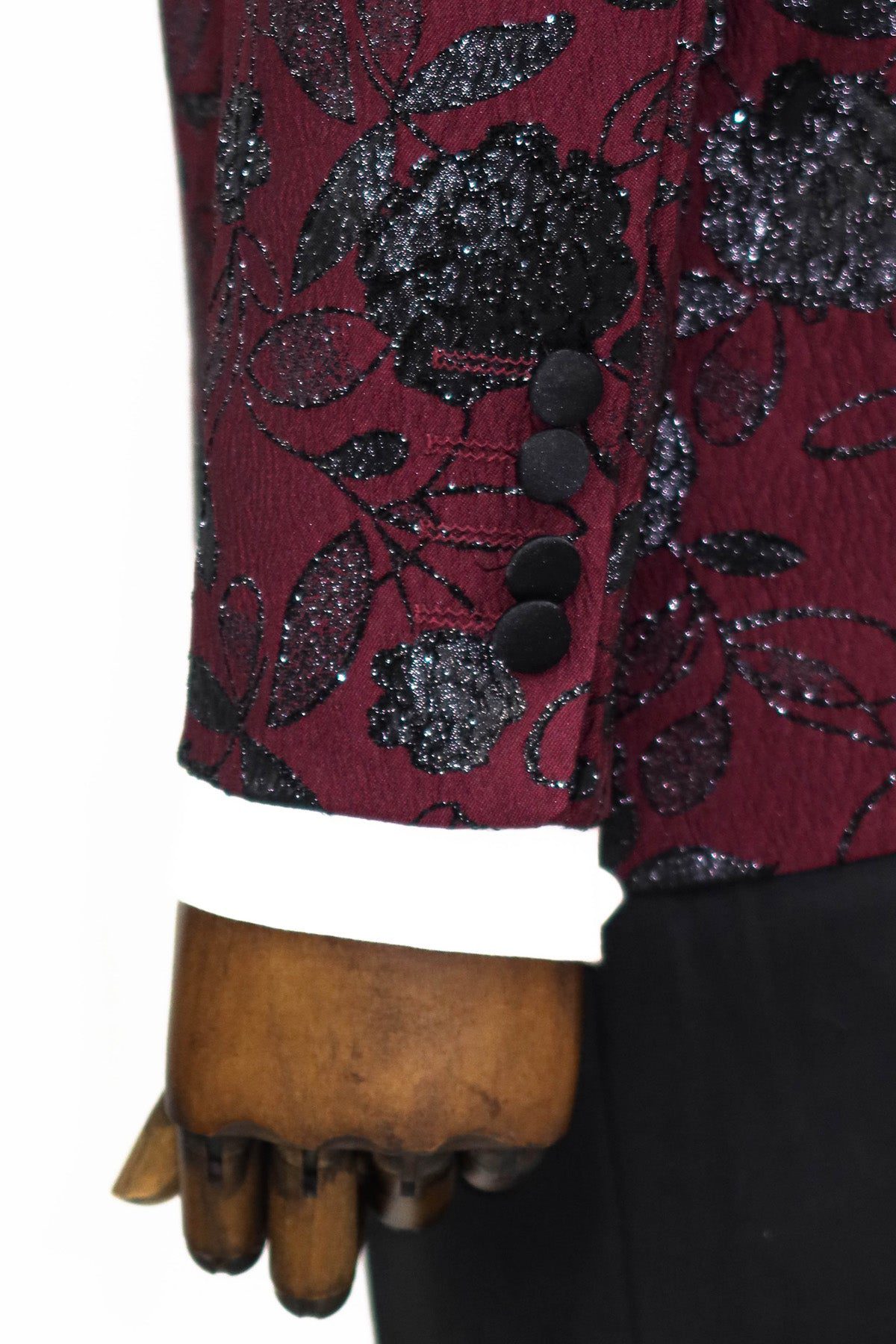 Floral Patterned Burgundy Men Dinner Jacket