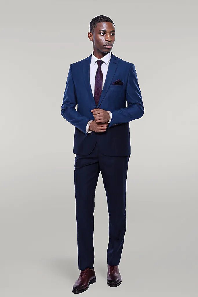 Fragmental Navy Blue Men Suit