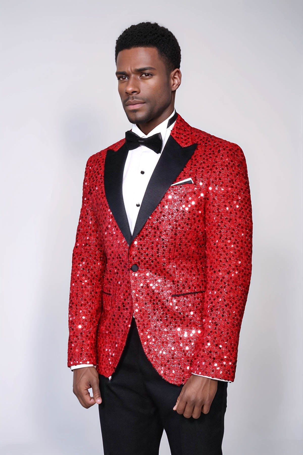 Glitter Pattern Red Men Prom Blazer