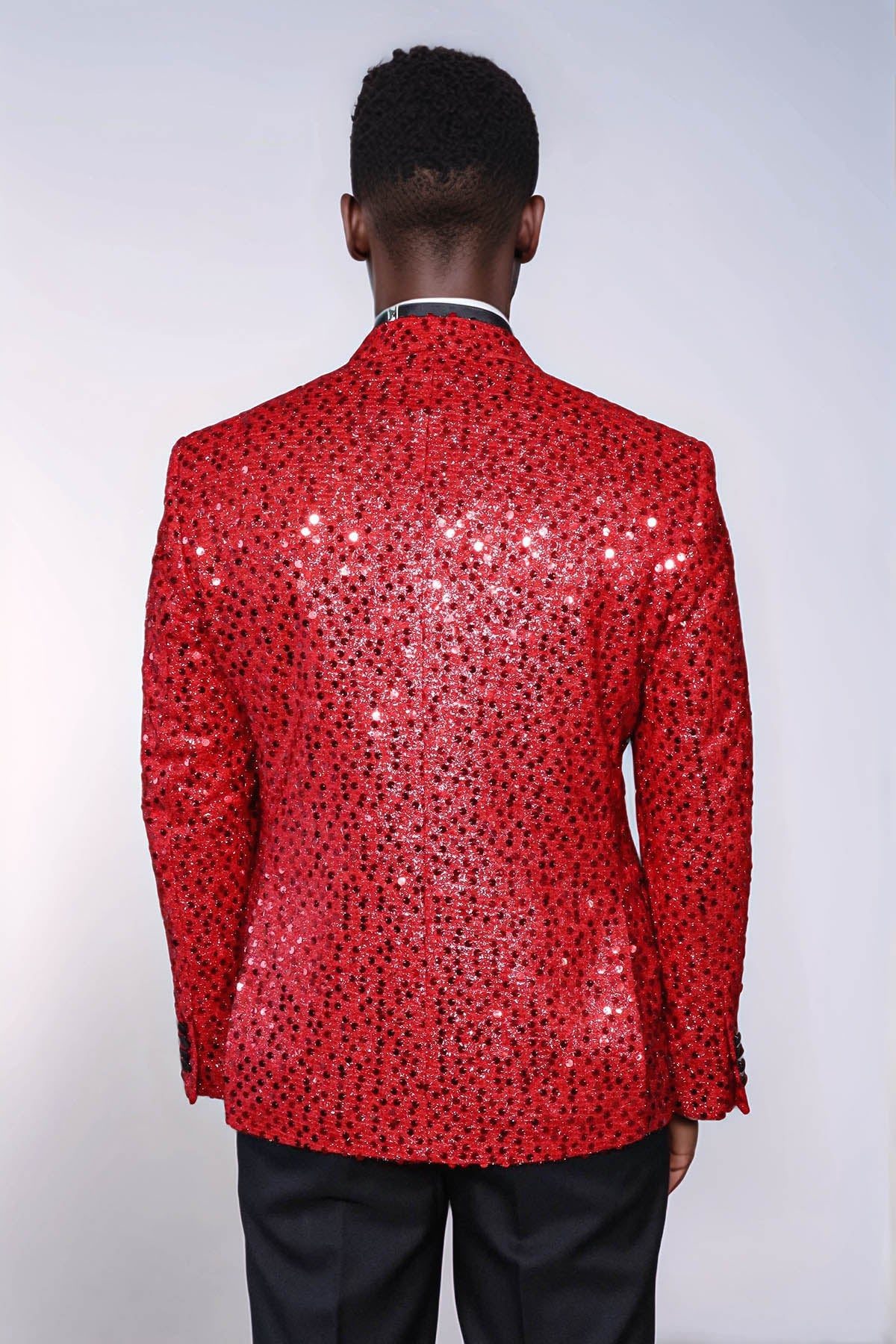 Glitter Pattern Red Men Prom Blazer