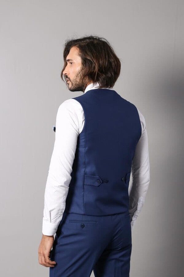 Men's Indigo Necked Vest with Trousers
