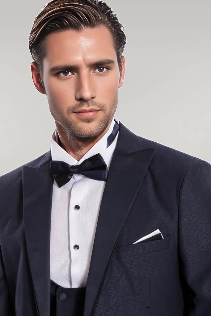 Navy Blue Vested Tuxedo