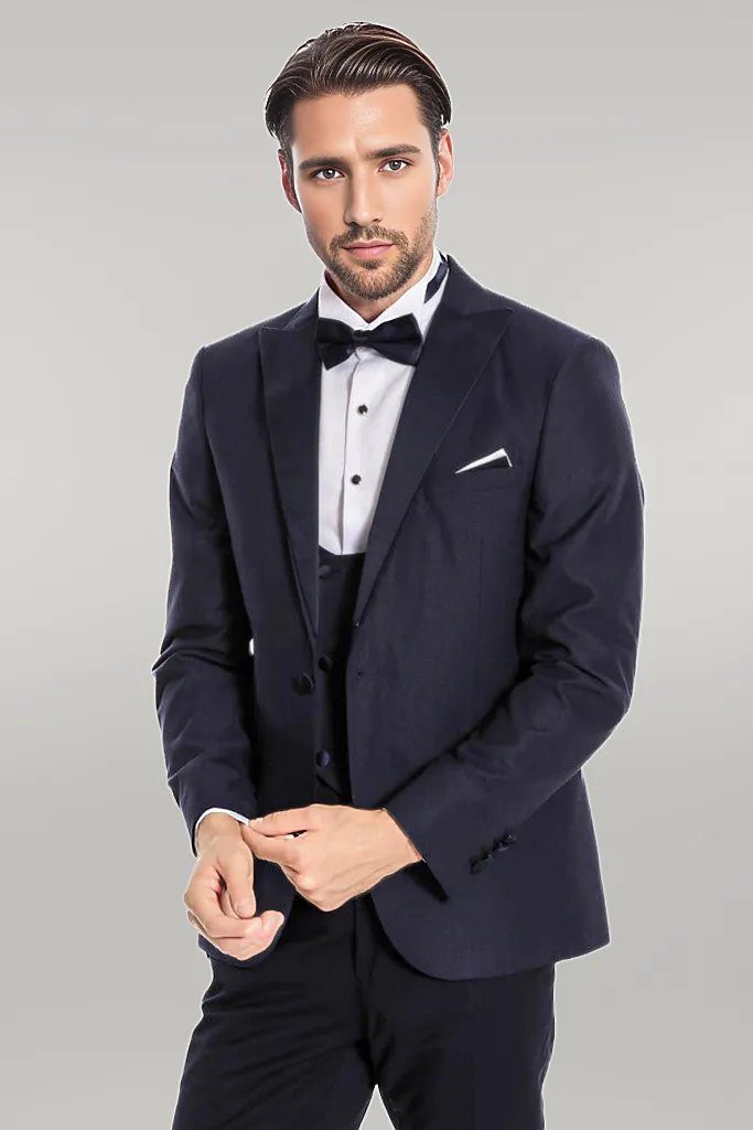 Navy Blue Vested Tuxedo