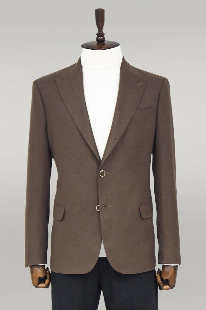 Plain Slim Fit Sport Brown Men Blazer