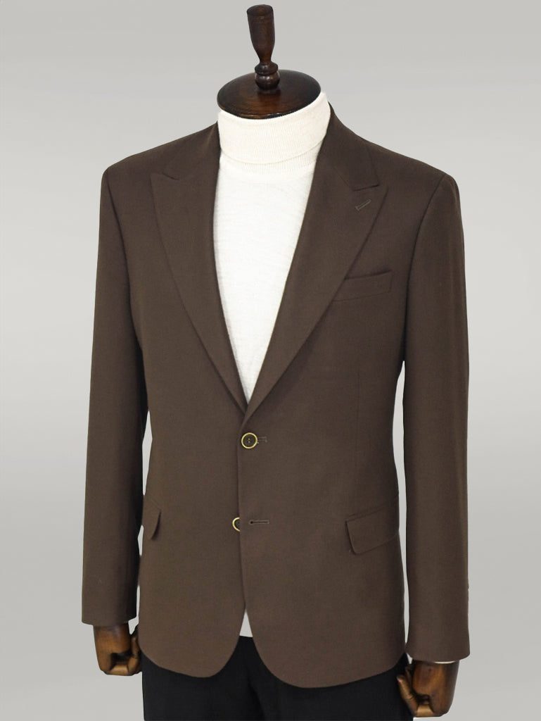 Plain Slim Fit Sport Brown Men Blazer