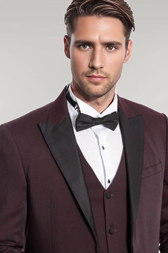 Vested Burgundy Tuxedo