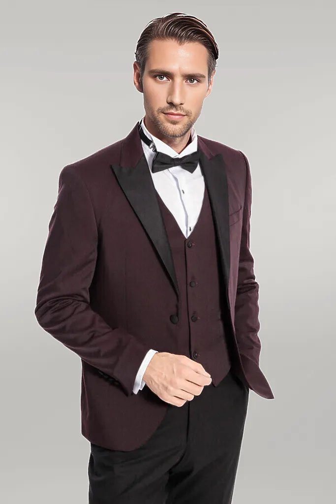 Vested Burgundy Tuxedo